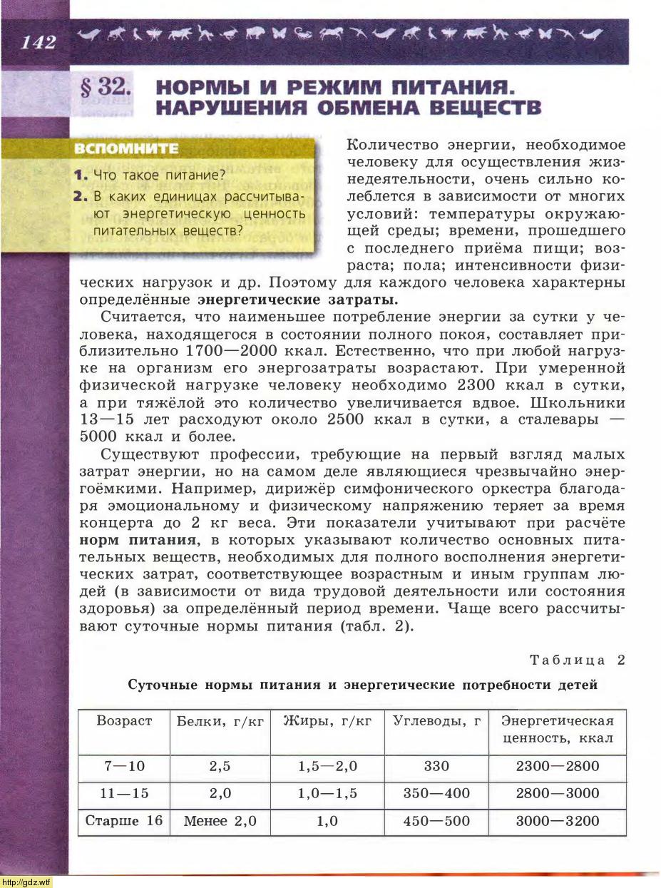 Биология за 8-ой класс - В.В.Пасечник, А.А. Каменский. Биология. Линия ...